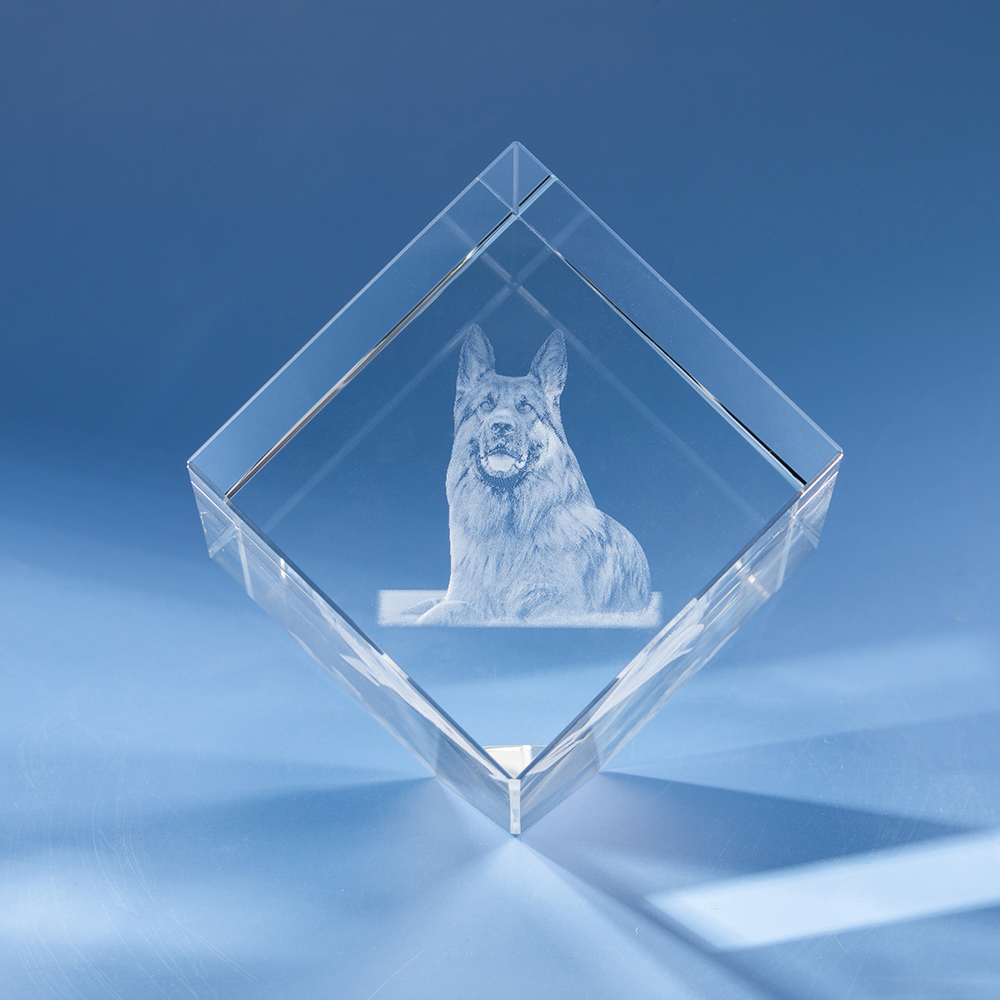Personalized 3D Photo Engraved Cube Crystal Gift for Loved One - CALLIE