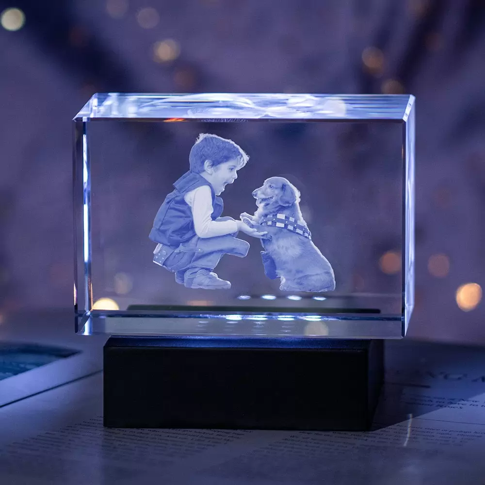 Personalized 3D Engraved Photo Crystal Keepsake Gift - CALLIE