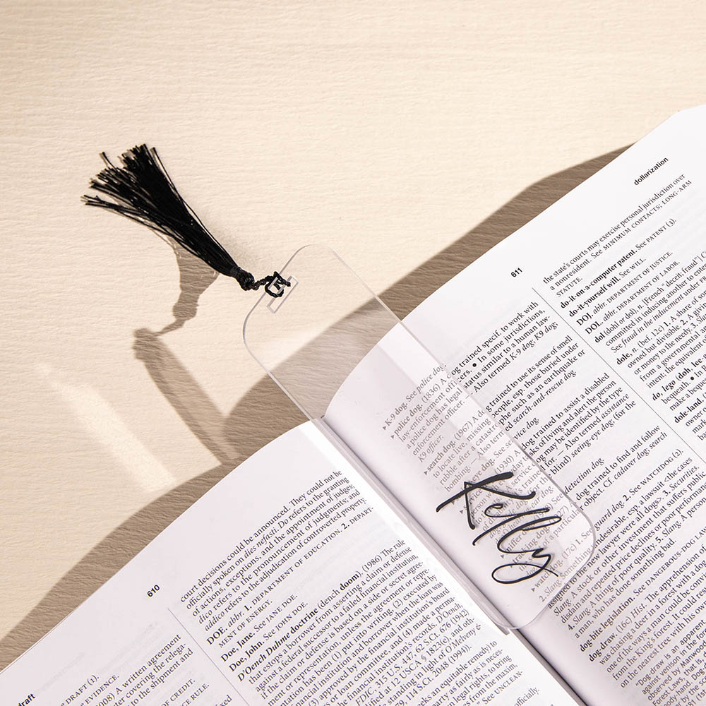 Personalized Clear Acrylic Bookmark with Tassel for Book Lovers - CALLIE