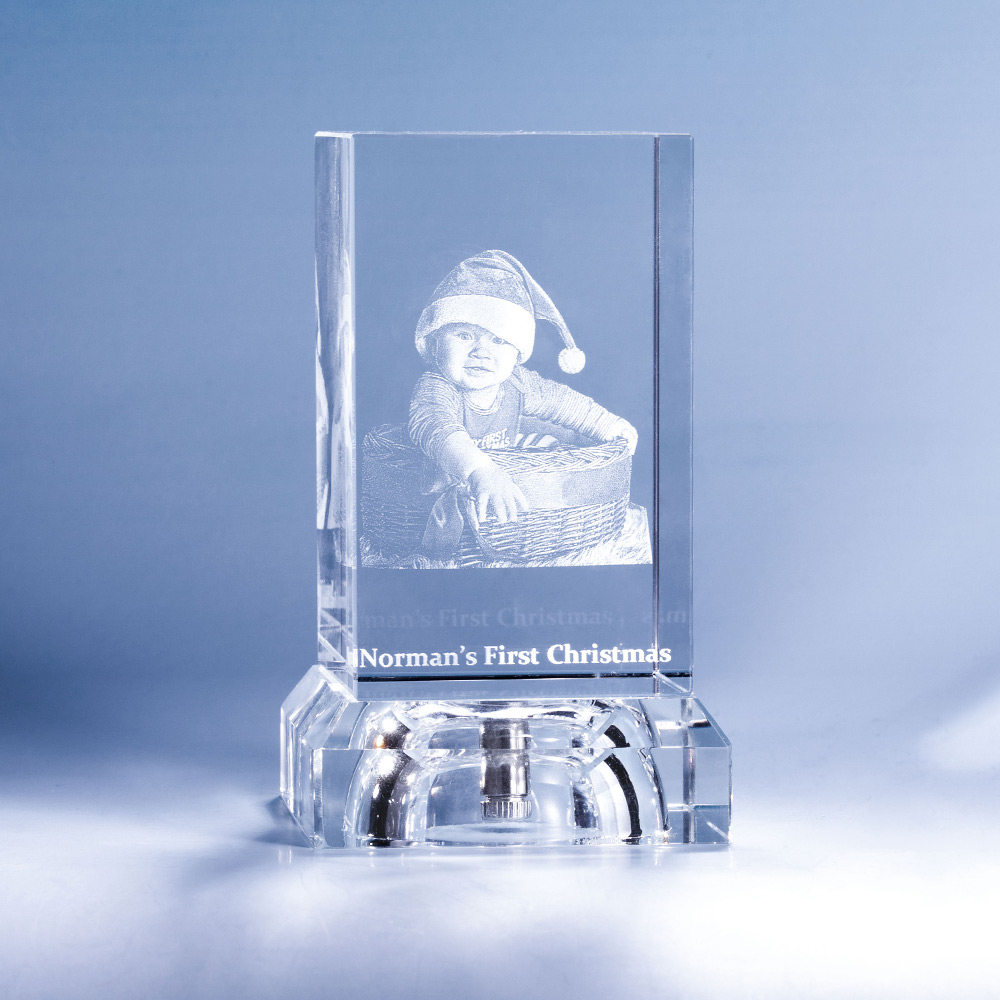 Personalized 3D Crystal Photo Engraved Gift for Couple - CALLIE