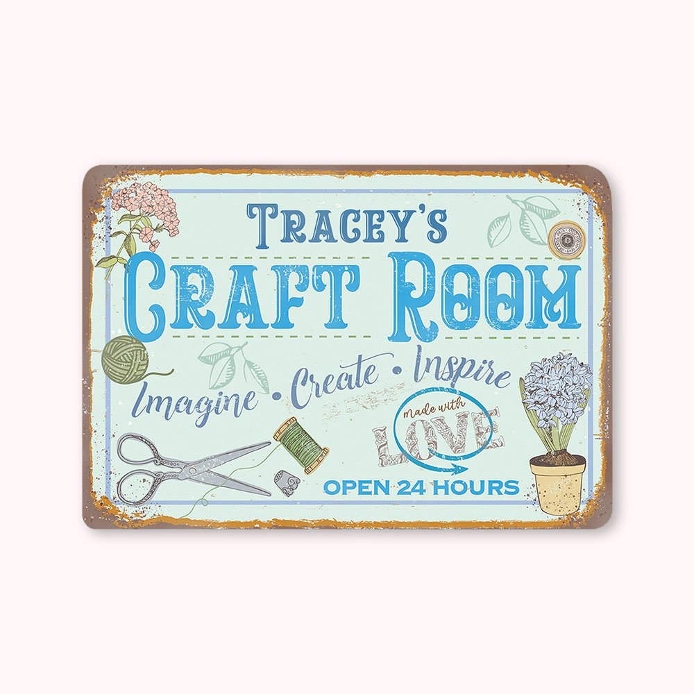 Personalized Craft Room Metal Name Sign for Sculptors Artists Wall ...