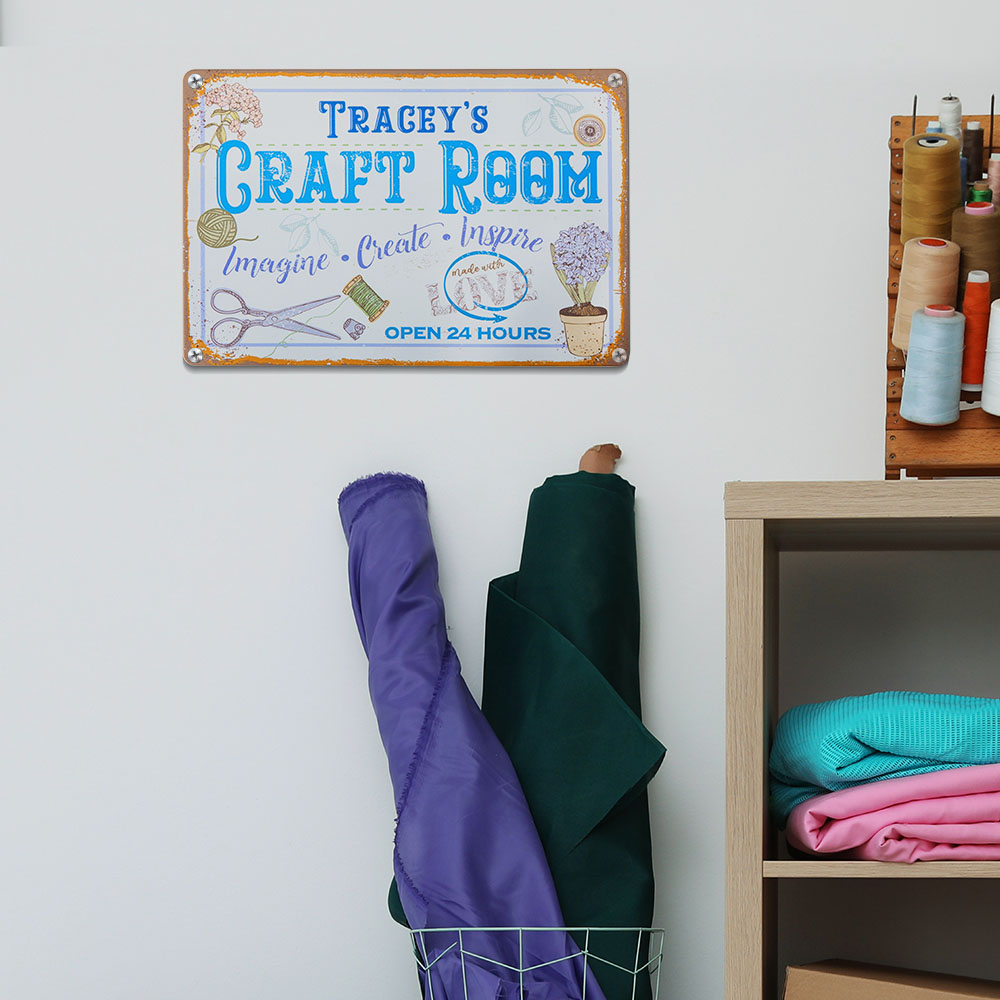 Personalized Craft Room Metal Name Sign for Sculptors Artists Wall ...