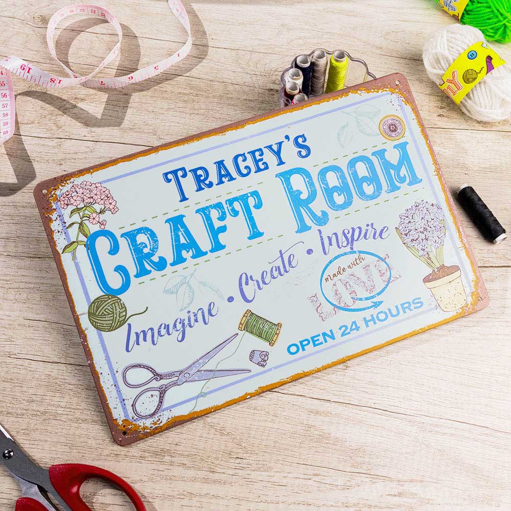 Personalized Craft Room Metal Name Sign for Sculptors Artists Wall ...