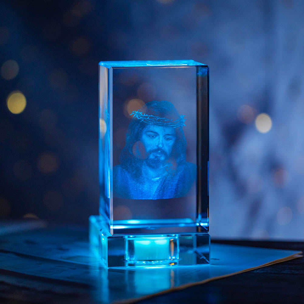 Personalized 3D Nativity Scene Photo Crystal Cube Keepsake Gift - CALLIE