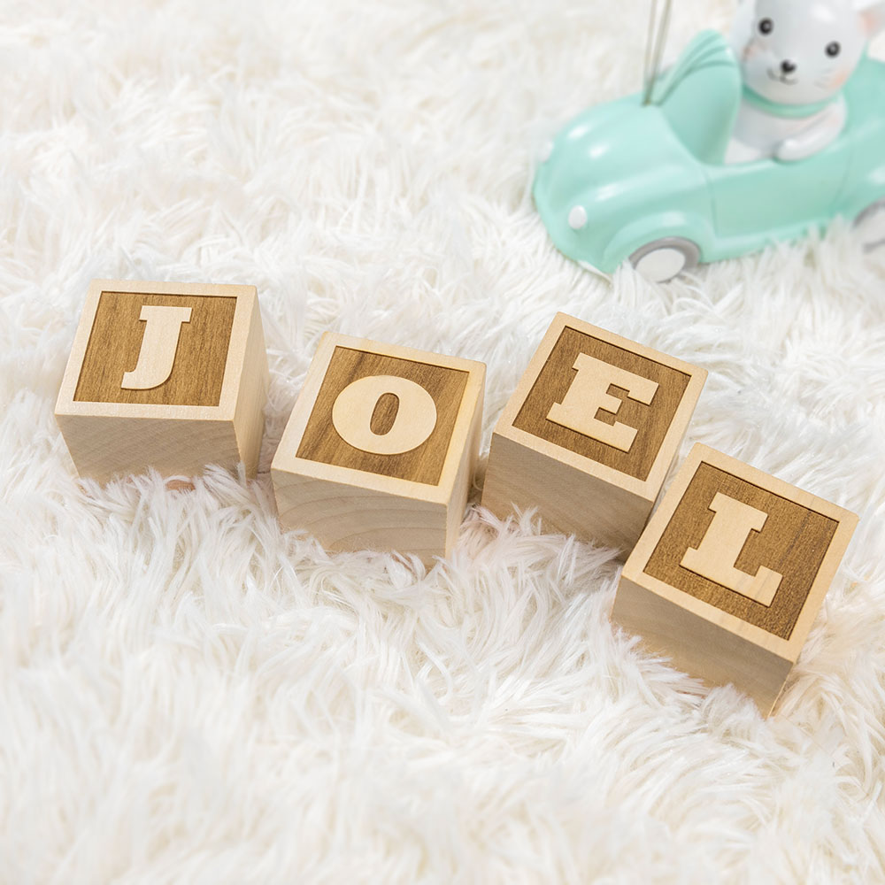Personalized Wooden Baby Name Blocks Baby Shower Gift Natural Wood Toy ...