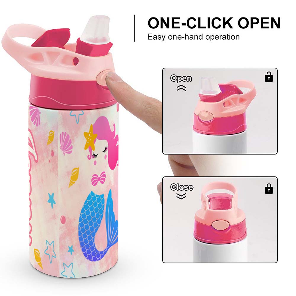 Personalized Mermaid Leakproof Thermos Water Bottle for Kids - CALLIE