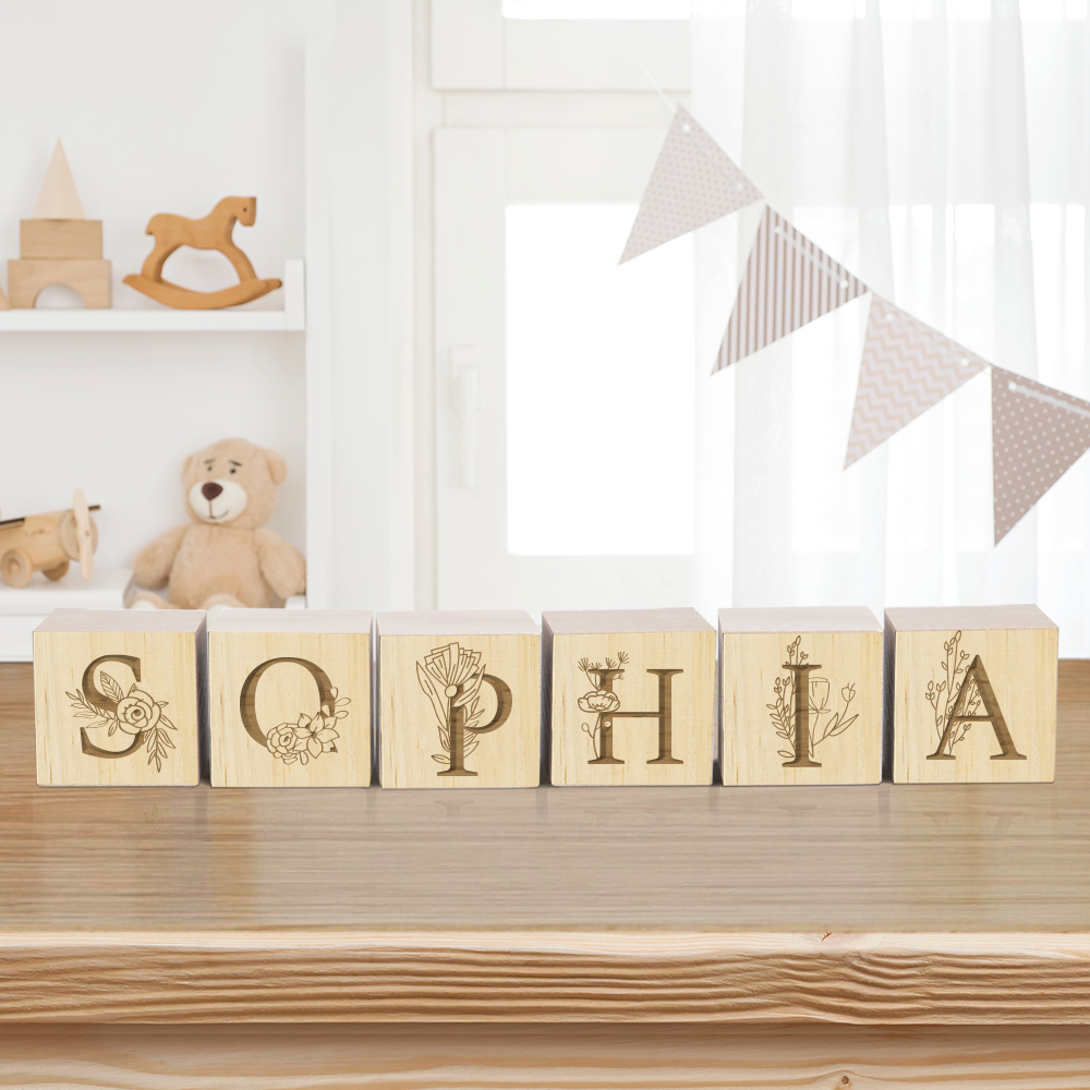 Personalized Decorative Wooden Alphabet Blocks With Letters - CALLIE