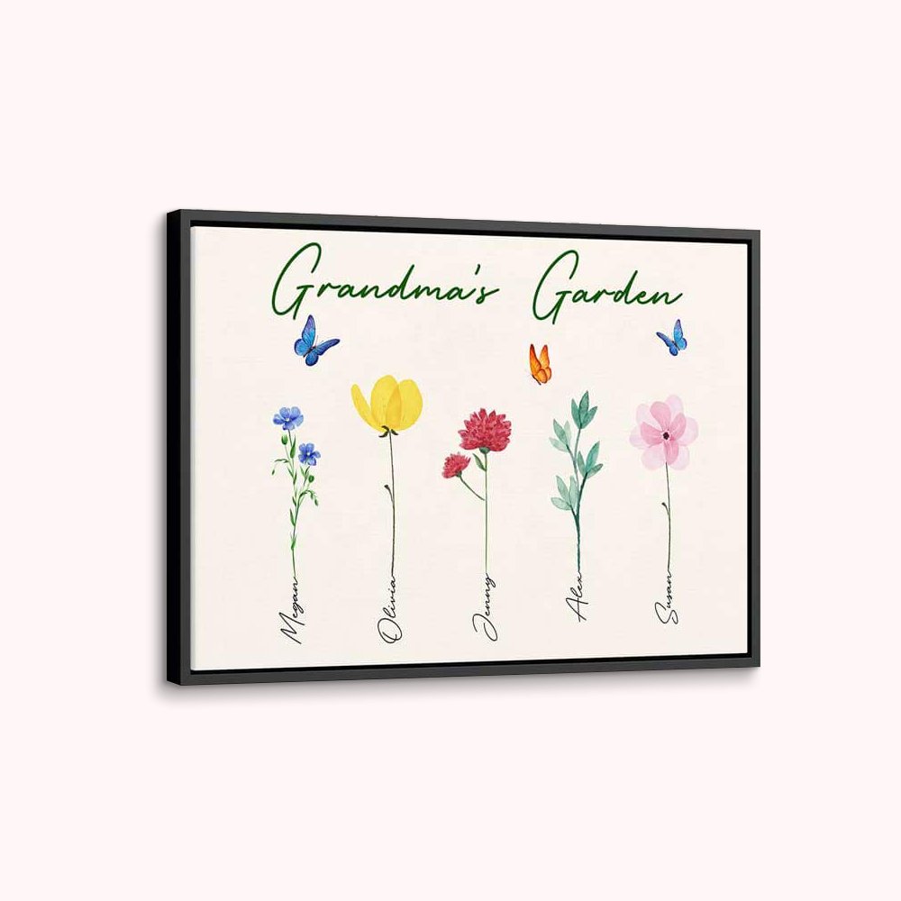 Personalized Family Watercolor Flowers Horizontal Unframed Poster - CALLIE