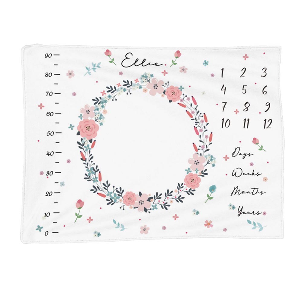 Personalized Baby Monthly Milestone Blanket - CALLIE
