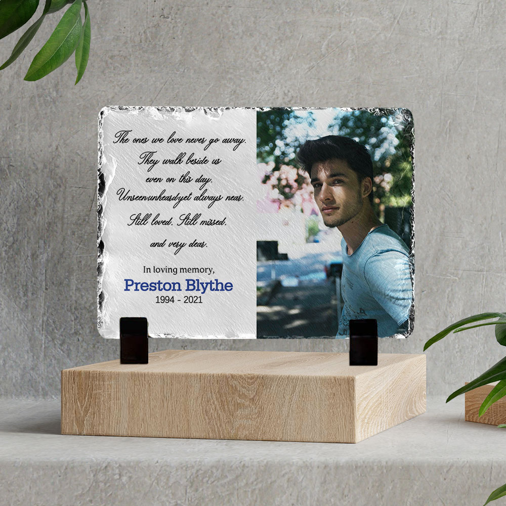 Personalized Goodbyes Are Not Forever Photo Rock Slate Frame in Loving ...