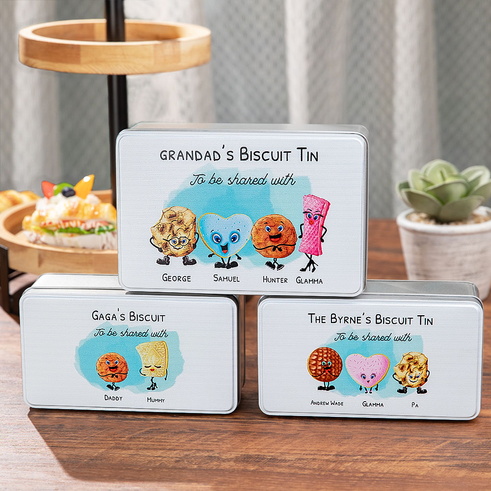 Personalized Food Grade Metal Biscuit Tin with Name and Text Birthday ...
