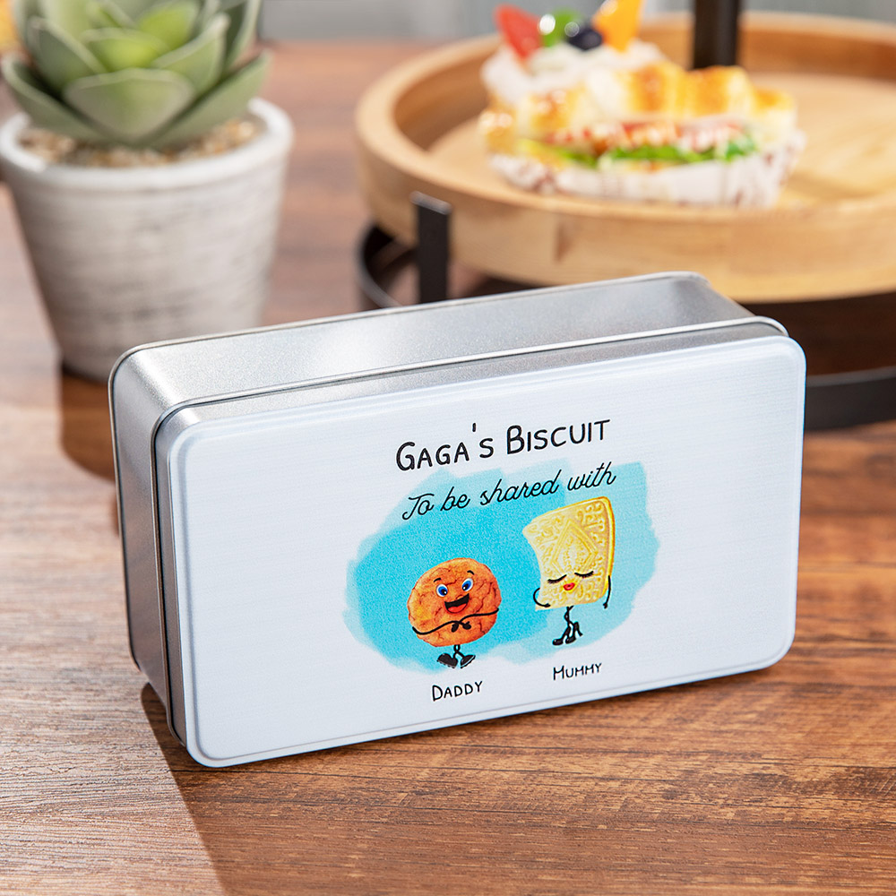 Personalized Food Grade Metal Biscuit Tin with Name and Text Birthday ...