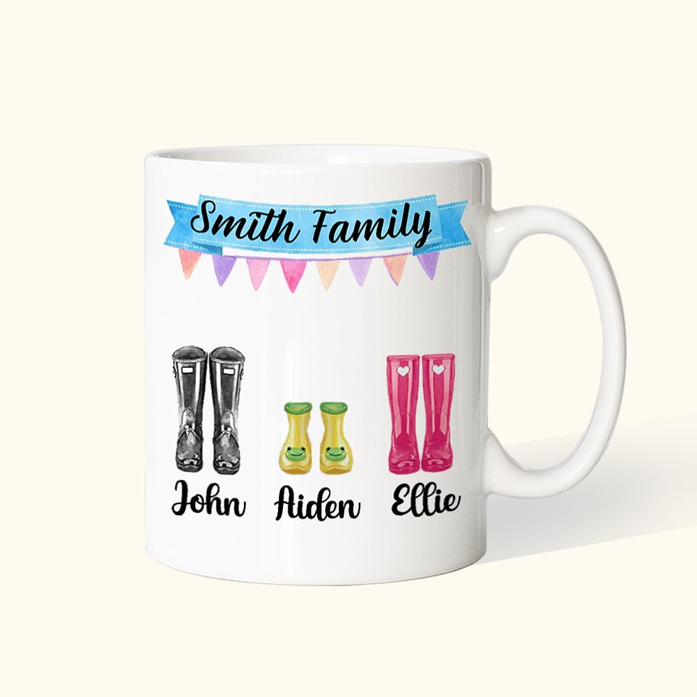 Personalized Family Mug Coffee Mug Rain Boots Mug Gifts for Family ...