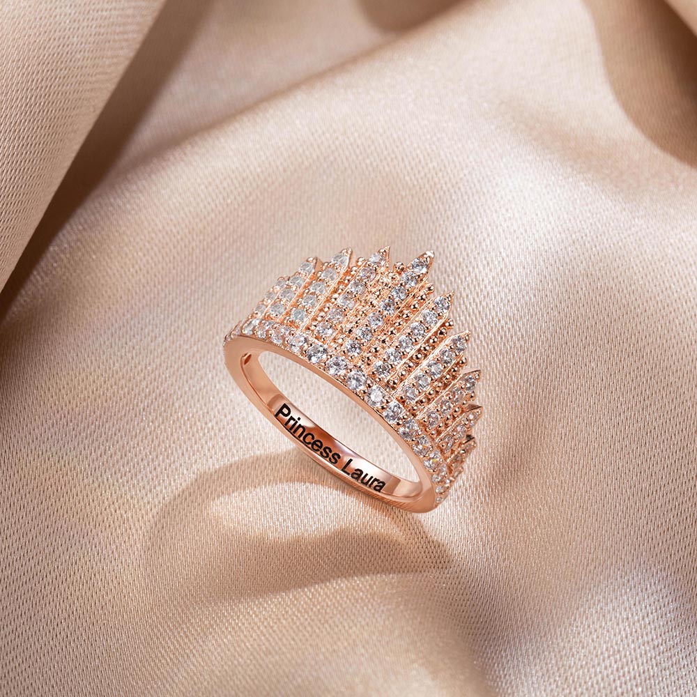 Personalized Anastasia Wedding Crown Ring - CALLIE
