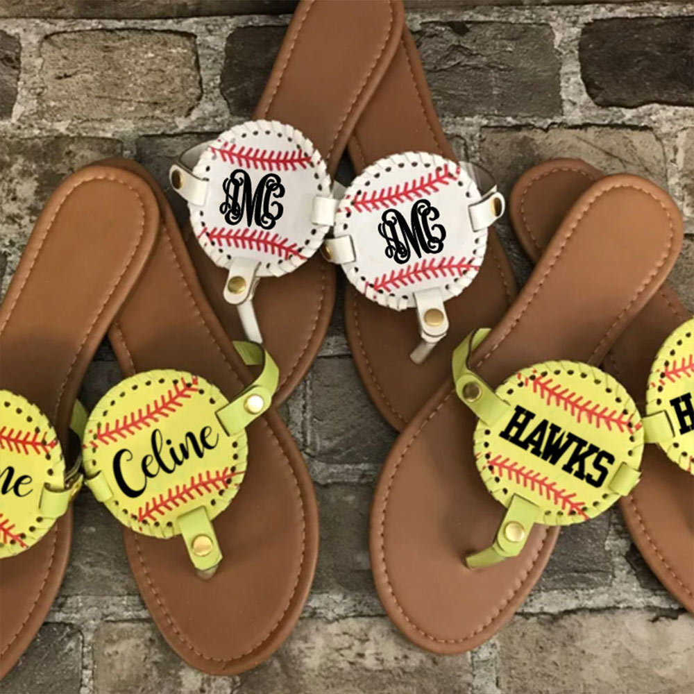 Personalized Baseball Football Softball Non-slip Flip Flops Sport Theme ...