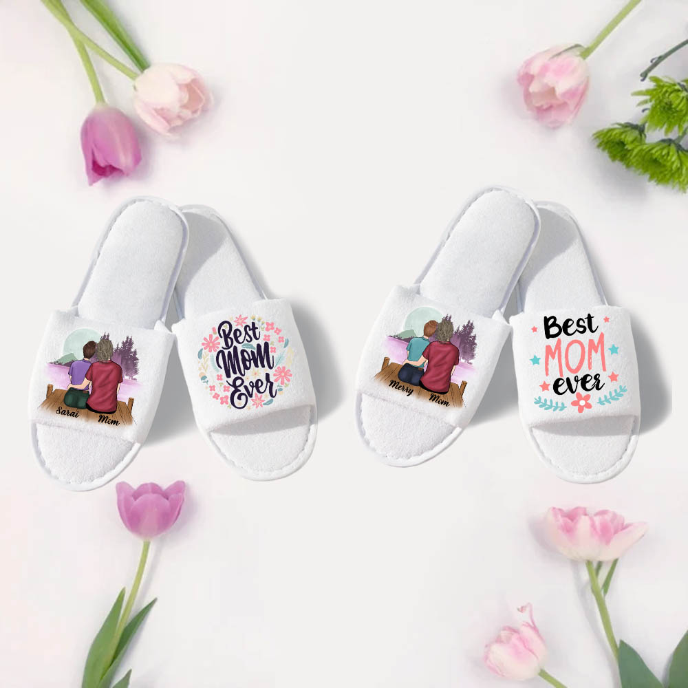 Personalized Mom and Daughter Slippers Best Mom Ever Gift - CALLIE