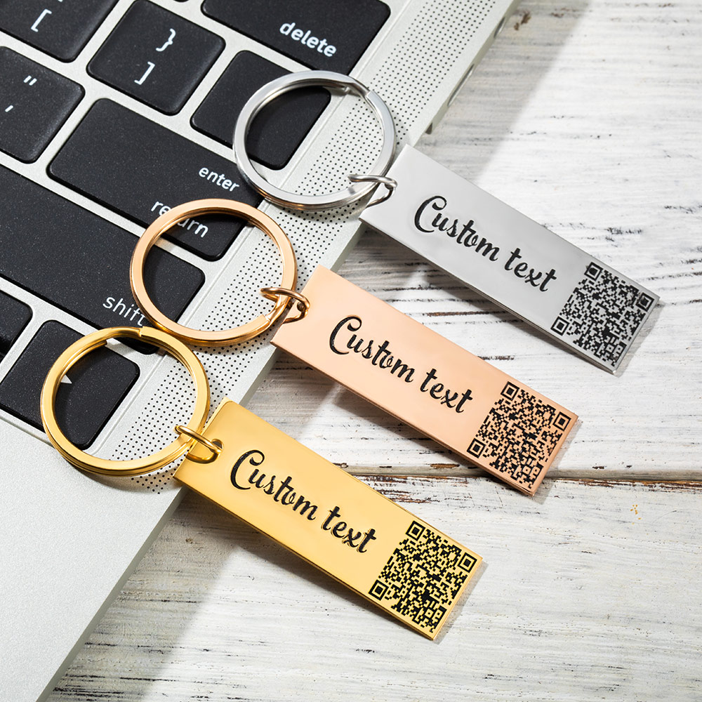 Personalized Voice Recording Sound Wave Art Keychain with QR Code ...