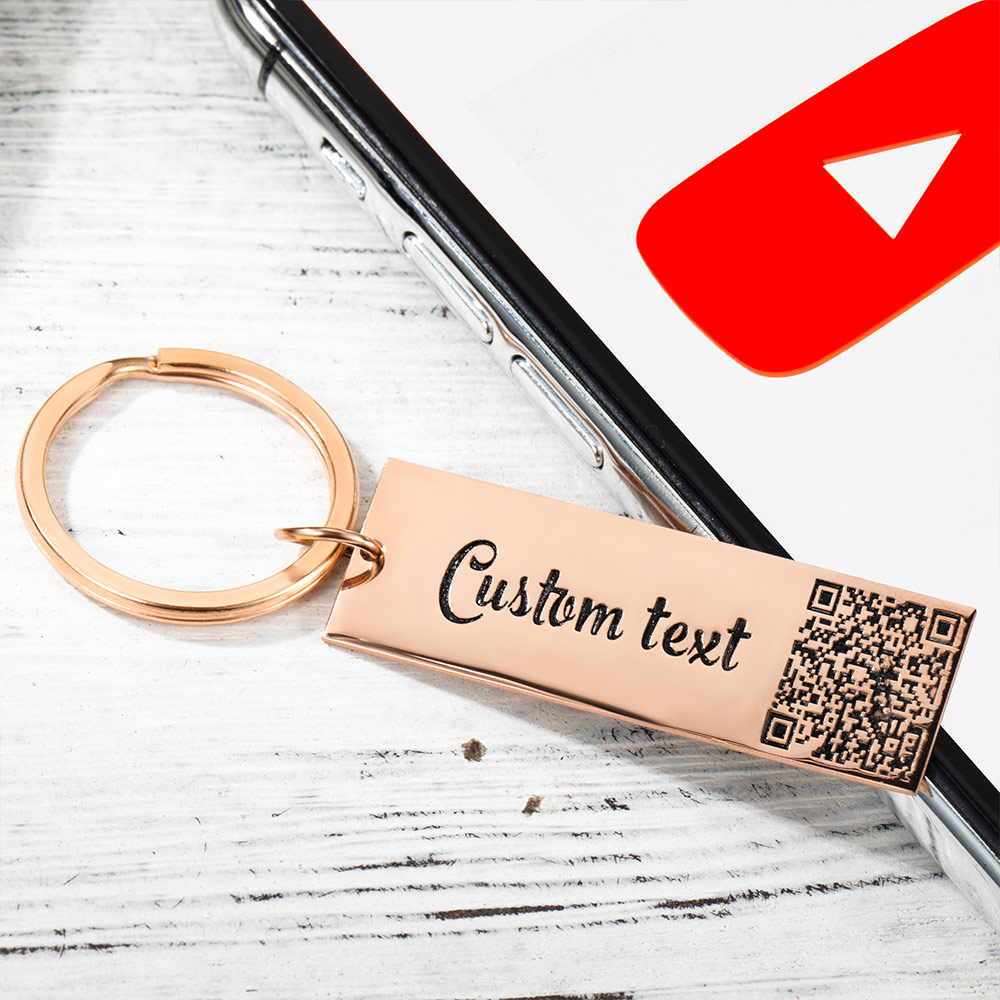 Personalized Voice Recording Sound Wave Art Keychain with QR Code ...