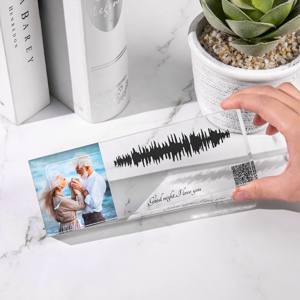 Personalized Voice Recording Sound Wave Art with QR Code for Memorial ...