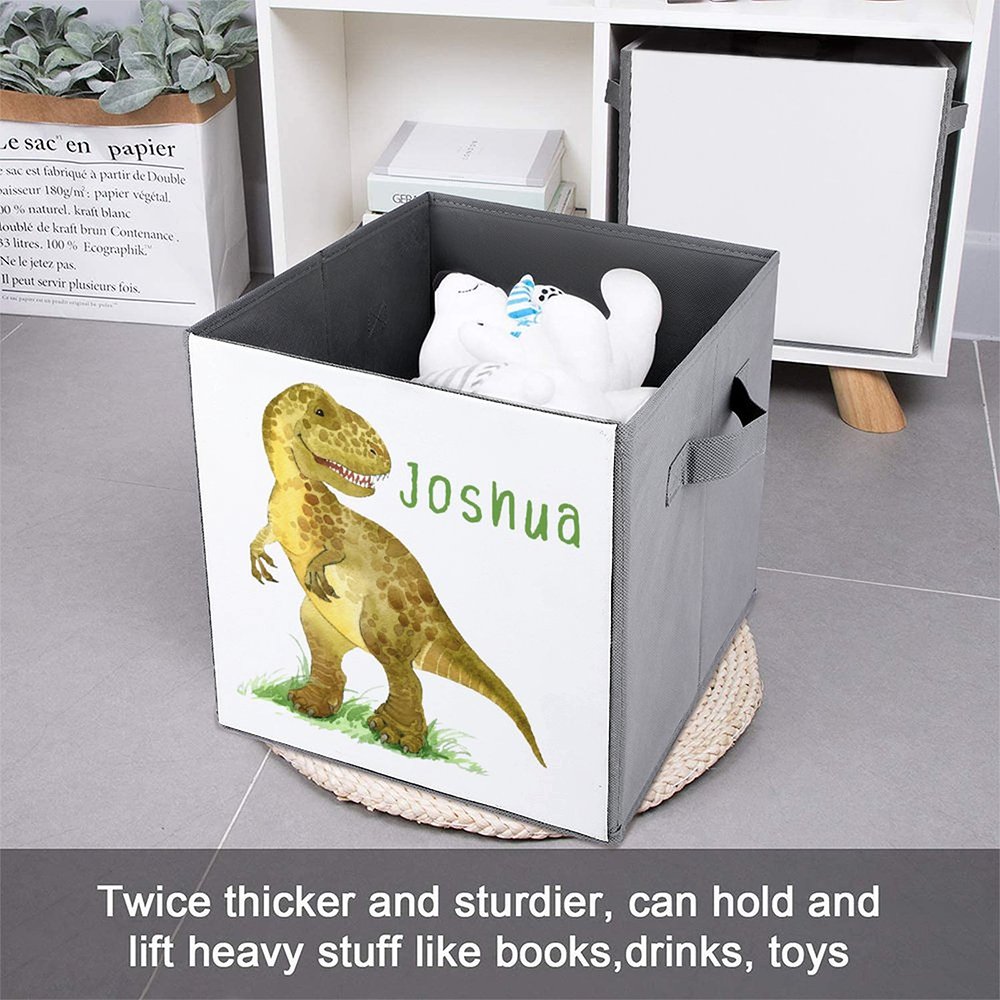 Personalized Children's Folding Storage Box with Vehicle and Dinosaur ...