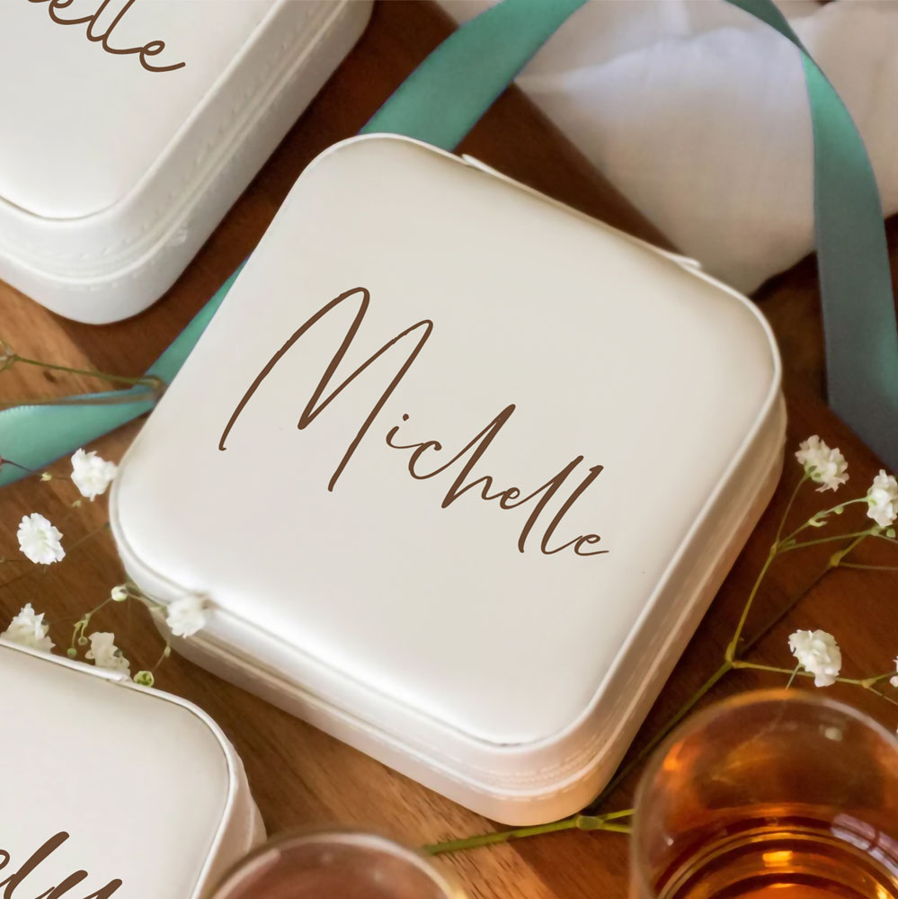 Personalized PU Leather Jewelry Box Organizer with Name Portable Travel ...