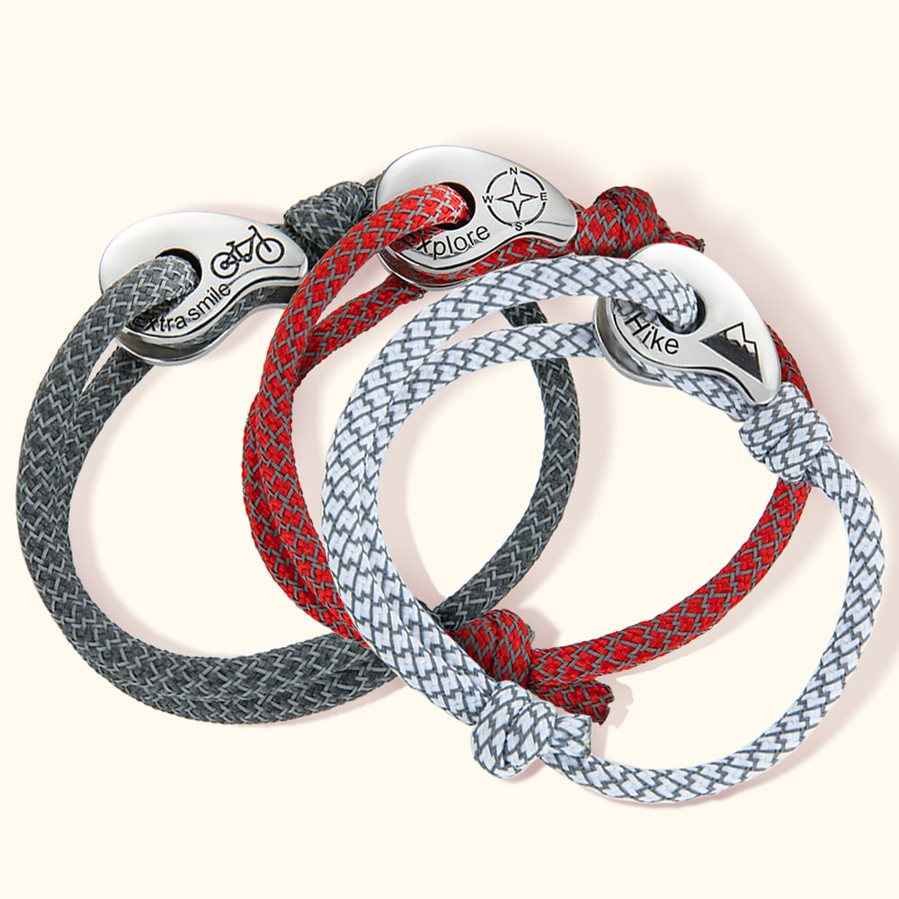 Personalized Hike Climbing Adventure Bracelet Explore Paracord Survival ...