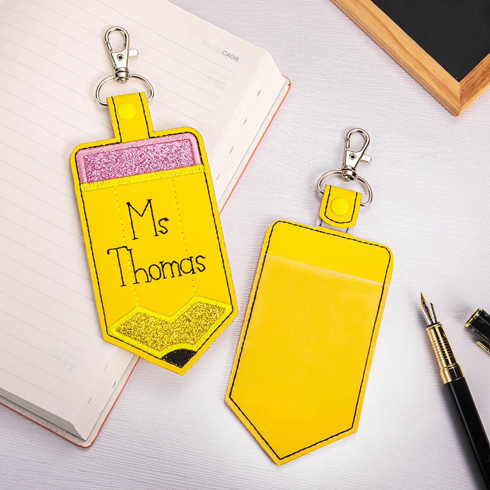 Personalized Teacher Badge Holder Pencil ID Holder ID Badge Holder ...