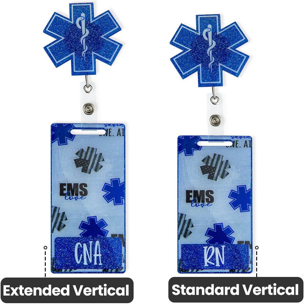 Personalized Glitter Badge Buddy EMS Star of Life Badge Set - CALLIE