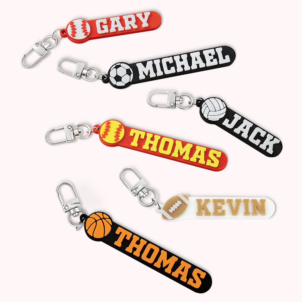 Personalized 3D Printed Sports Ball Keychain Name Tag - CALLIE