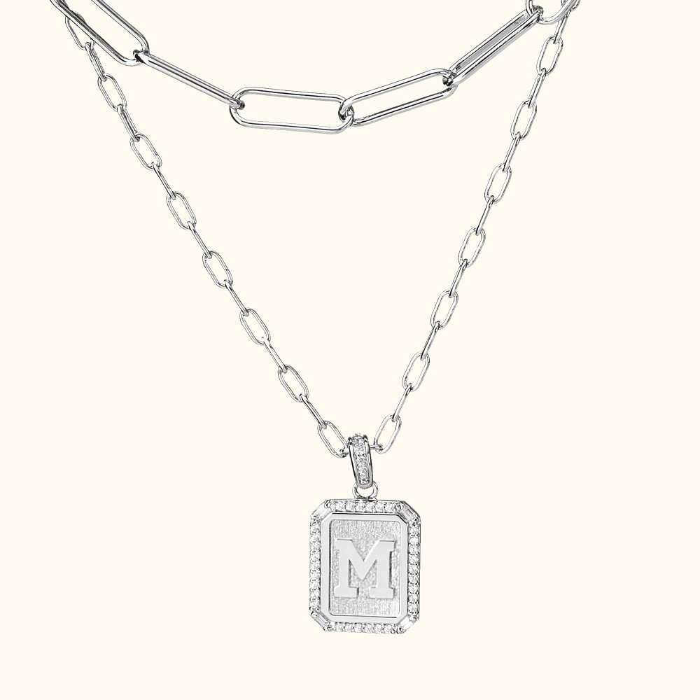 Personalisierte geschichteten Halskette Sterling Silber 925 mit Initial Platte für Geburtstag ...