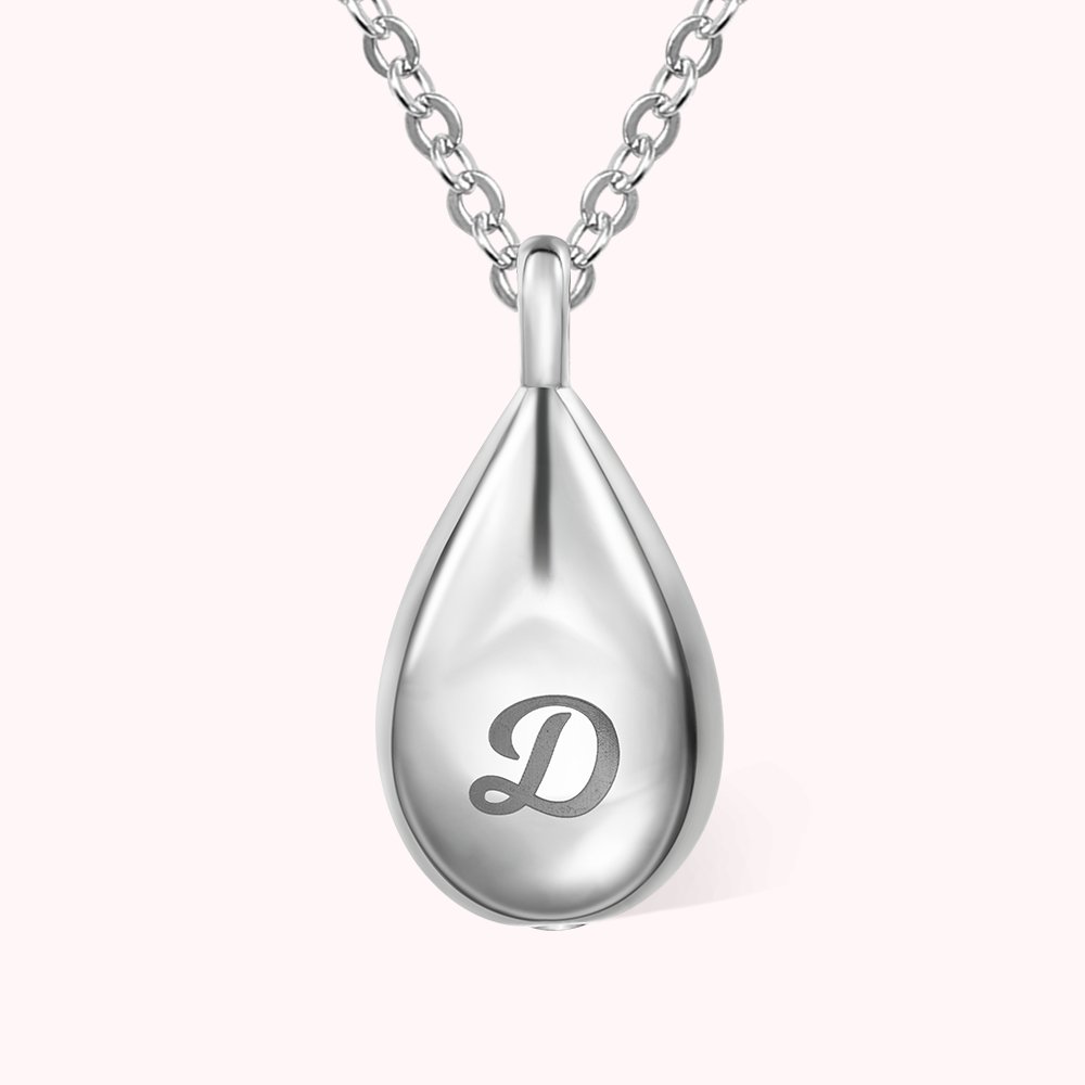 Personalized Tiny Tear Drop Cremation Urn Necklace Memory Gift - CALLIE