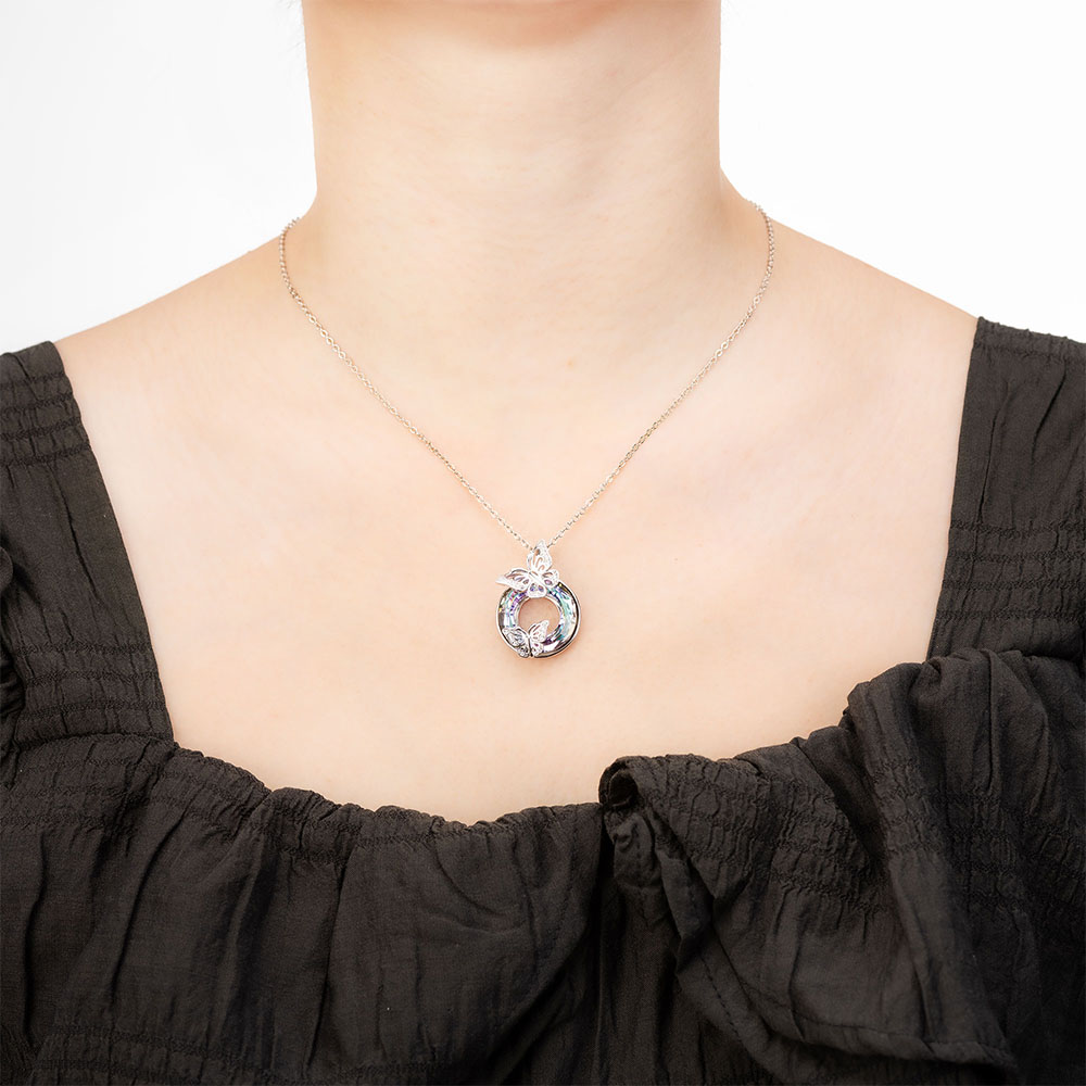 Personalized Butterflies Necklace Embellished with Swarovski Crystal ...