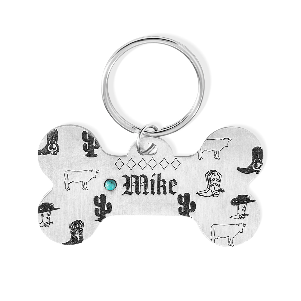 Personalised Turquoise Dog Tags with Name - CALLIE