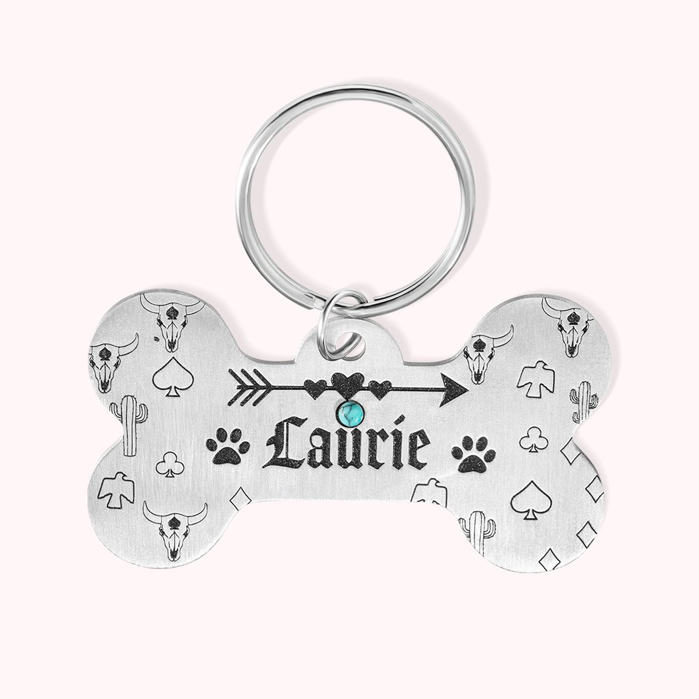 Personalised Turquoise Dog Tags with Name - CALLIE