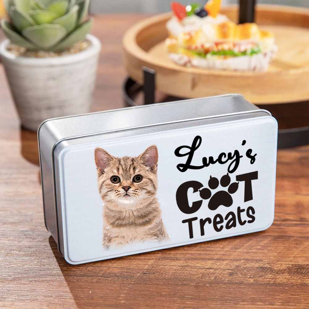 Personalized Dog and Cat Metal Treat Storage Tin, Dog/Cat Food Storage ...