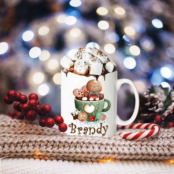 Personalized Cartoon Christmas Theme Hot Cocoa Ceramic Mugs with Name ...