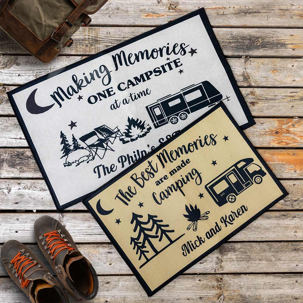 Personalized Happy Campers RV Welcome Doormat for Inside Outside ...