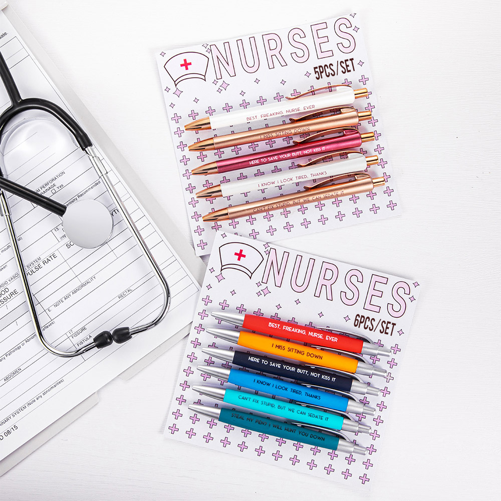 Personalized Funny Nurses Pen Set with Custom Name RN Pen Set of 5 Pcs ...