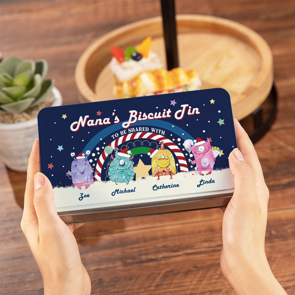 Personalized Sweet Monster Characters Metal Biscuit Tin - CALLIE