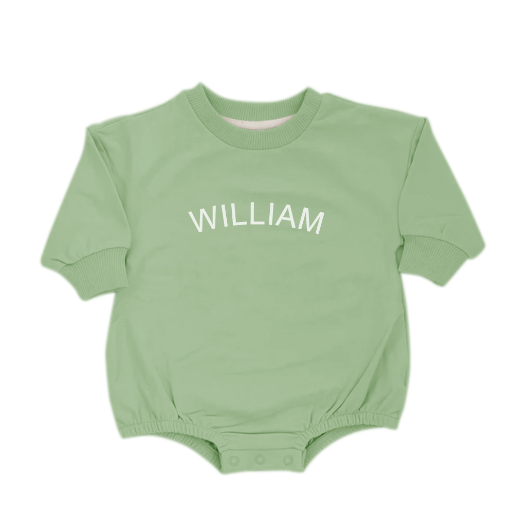 Personalized Neutral Sweatshirt Onesie for Baby - CALLIE