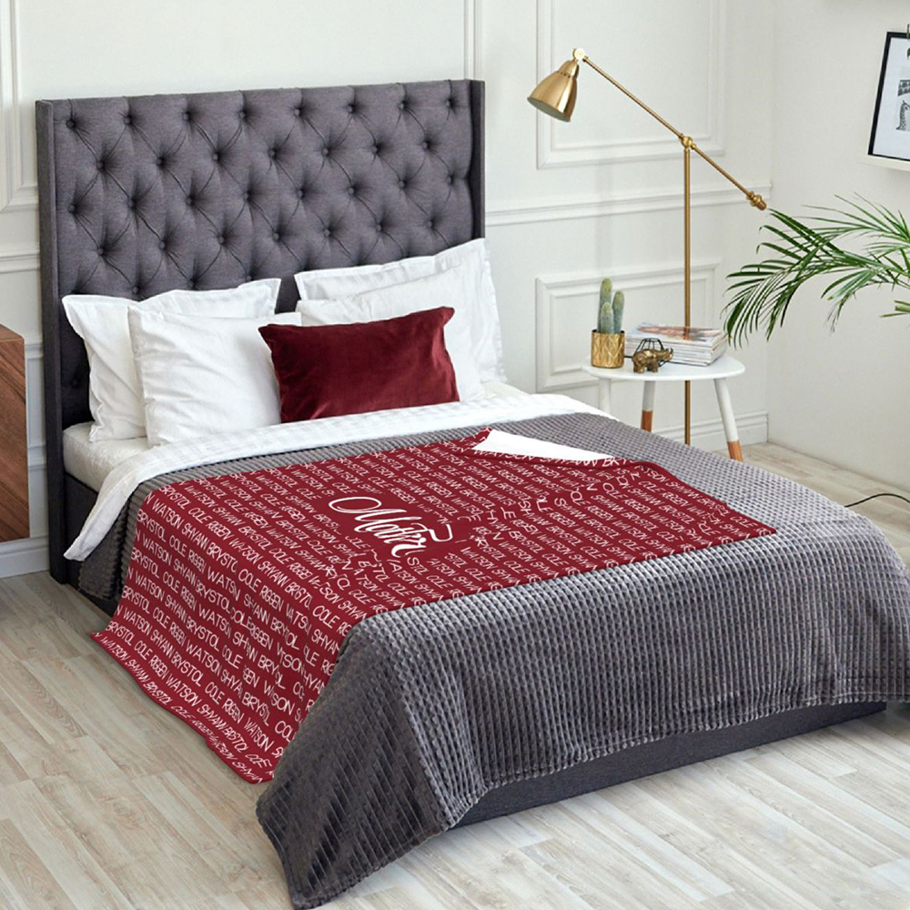 Personalized Multi-Color Soft Throw Fleece Family Blanket with 1-20 ...