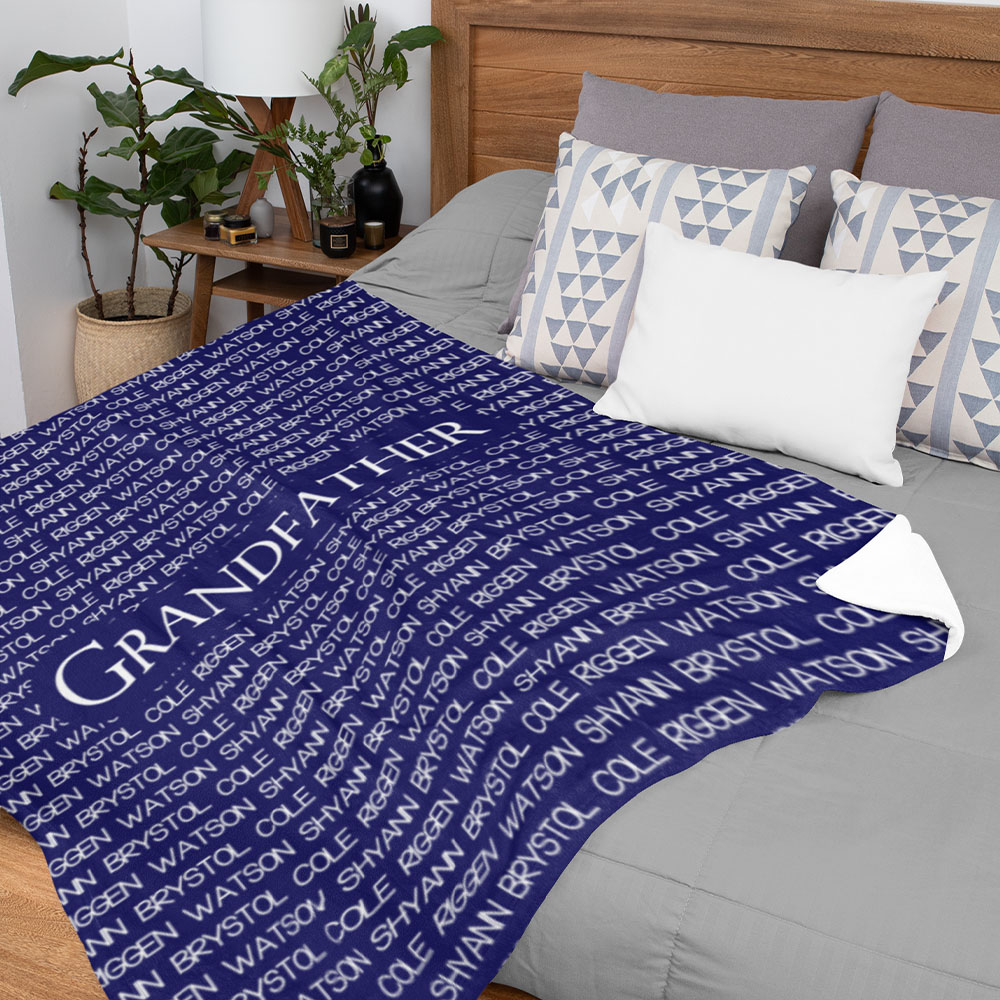 Personalized Multi-Color Soft Throw Fleece Family Blanket with 1-20 ...