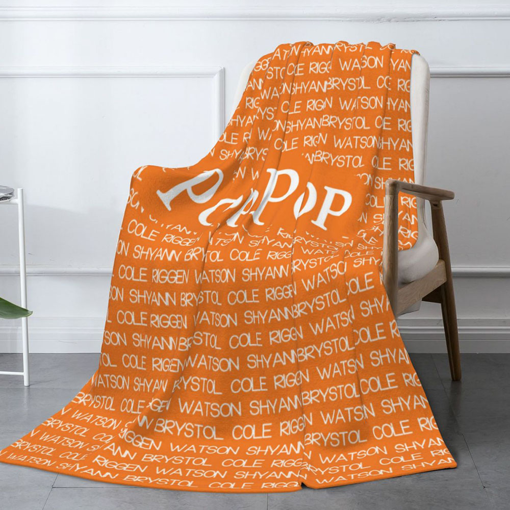 Personalized Multi-Color Soft Throw Fleece Family Blanket with 1-20 ...