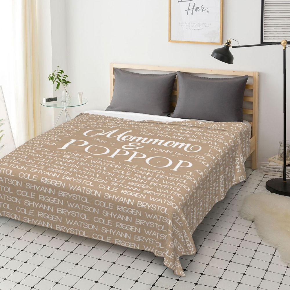 Personalized Multi-Color Soft Throw Fleece Family Blanket with 1-20 ...