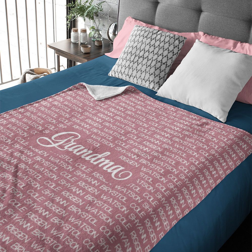 Personalized Multi-Color Soft Throw Fleece Family Blanket with 1-20 ...