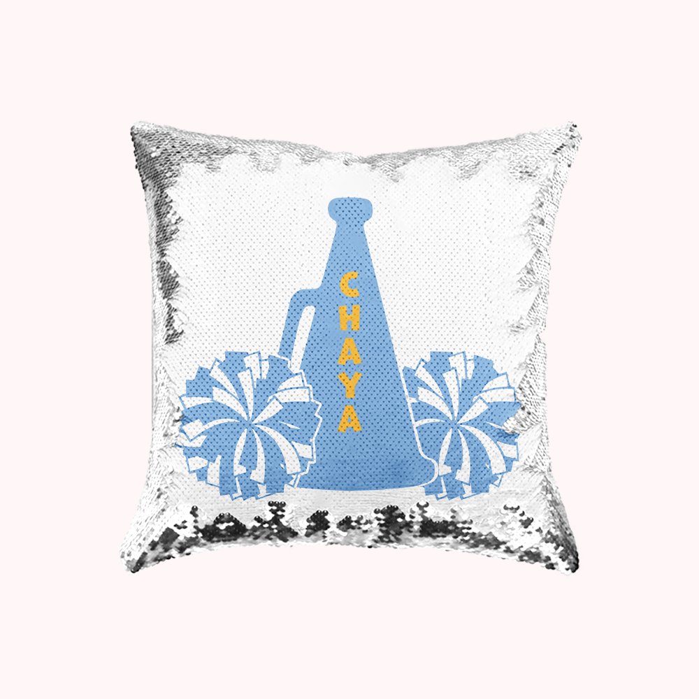 Personalized World Cup Cheerleading Sequin Throw Pillow Cushion Cover ...
