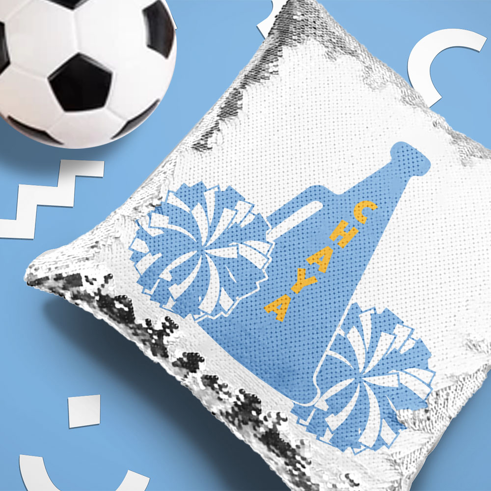Personalized World Cup Cheerleading Sequin Throw Pillow Cushion Cover ...