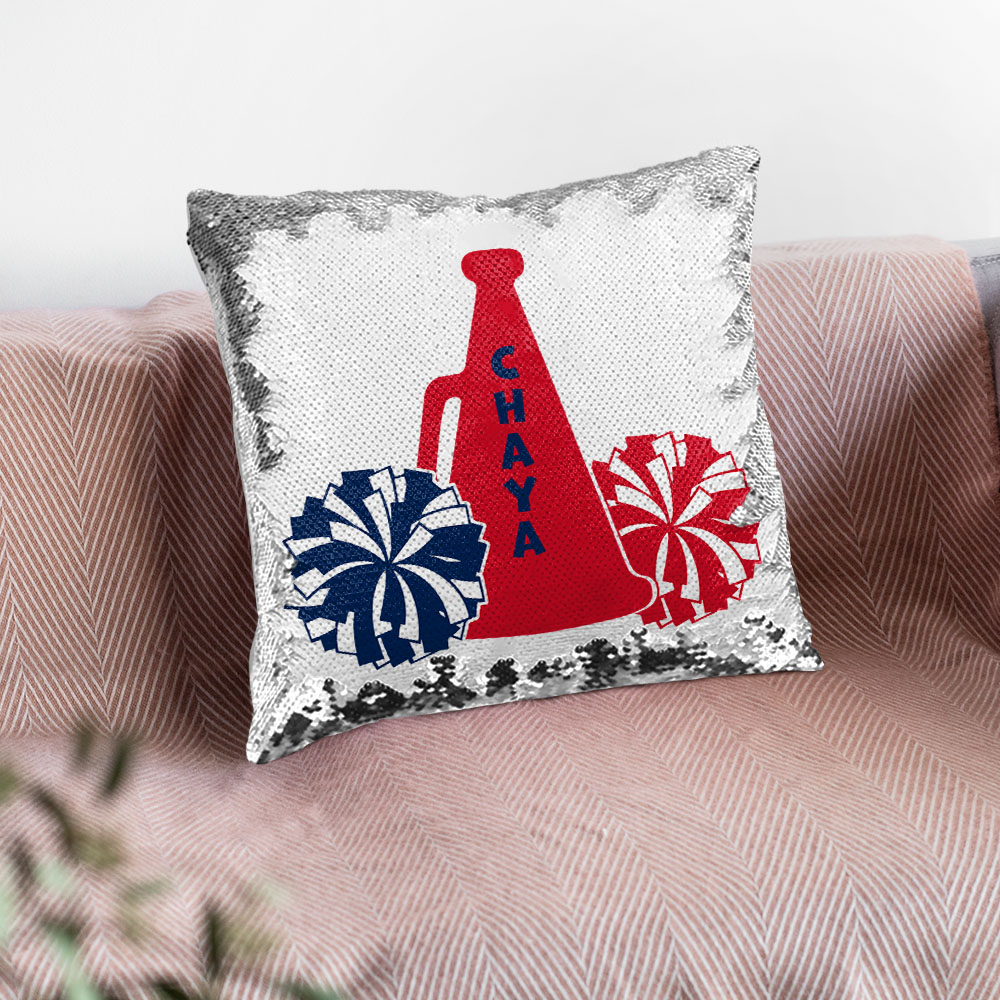 Personalized World Cup Cheerleading Sequin Throw Pillow Cushion Cover ...