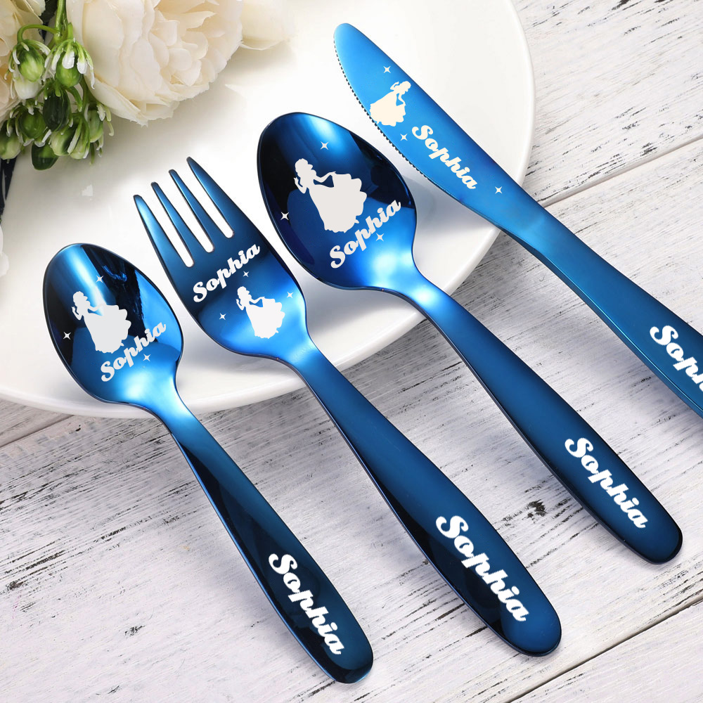 Personalized Princess Cutlery Set Gift for Kids - CALLIE