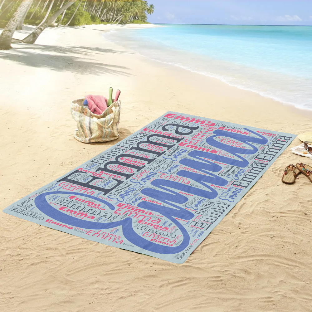 Personalised Beach Towel Cute Swim Pool Towel Bath Towels with Name ...
